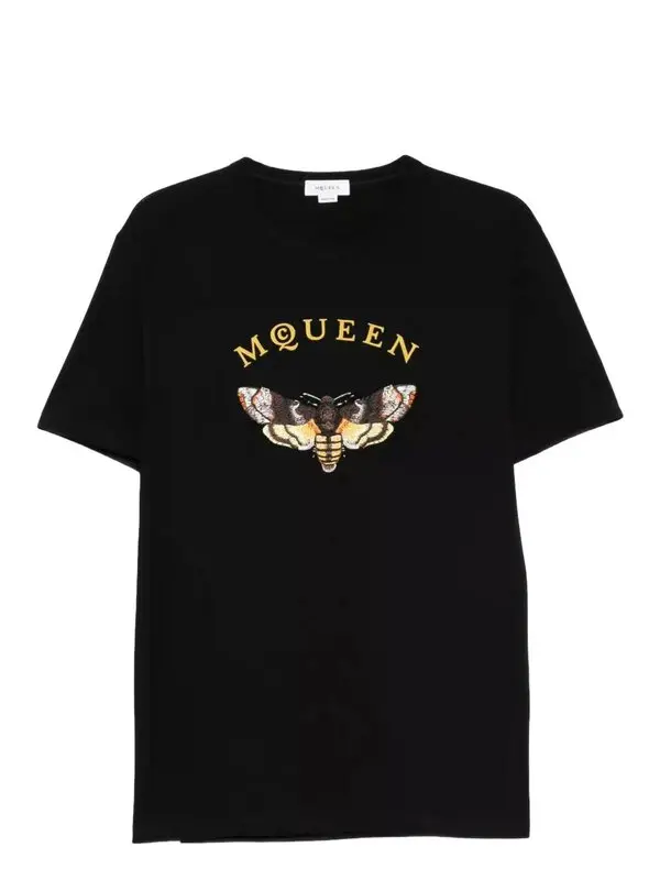 Alexander McQueen Moth-embroidered T-shirt - Black