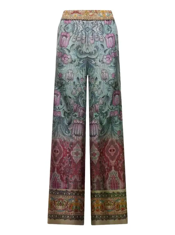 PIERRE-LOUIS MASCIA Floral-pattern Trousers - Blue