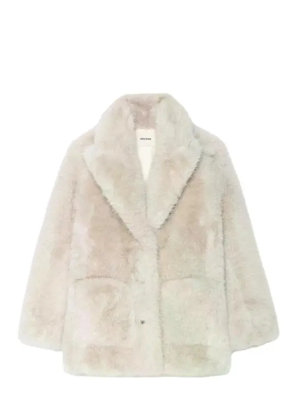 Zadig&Voltaire Faux Fur Shawl-collar Coat - Neutrals