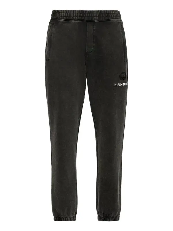 PLEIN SPORT Cold-dye Logo-embroidered Track Pants - Black