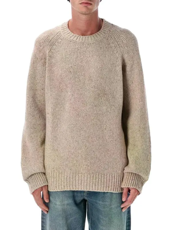 A.p.c. Raglan-sleeve Speckled Sweater - Neutrals
