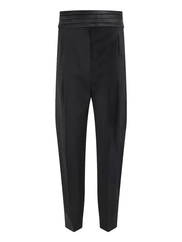 Erika Cavallini Pleated Satin-trim Trousers - Black