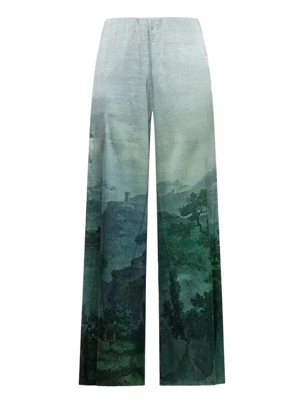 PIERRE-LOUIS MASCIA Landscape-print Trousers - Green