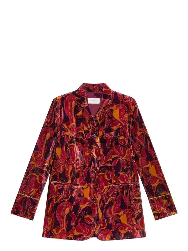 Malìparmi Floral Velvet Blazer - Red