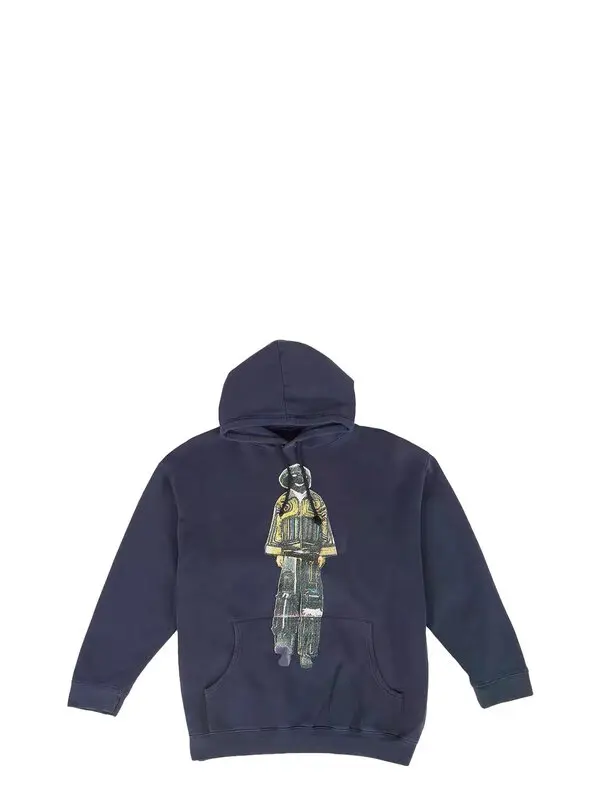 DRX FARMAXY FOR LN-CC Graphic-print Hoodie - Blue