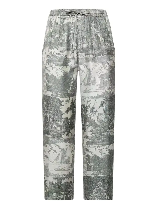PIERRE-LOUIS MASCIA Landscape-print Trousers - Grey