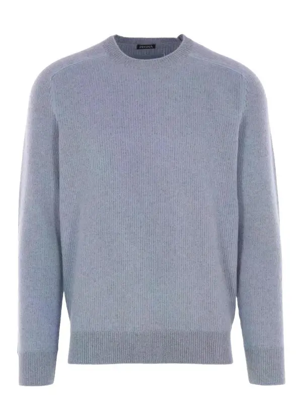 Zegna Ribbed-trim Sweater - Blue