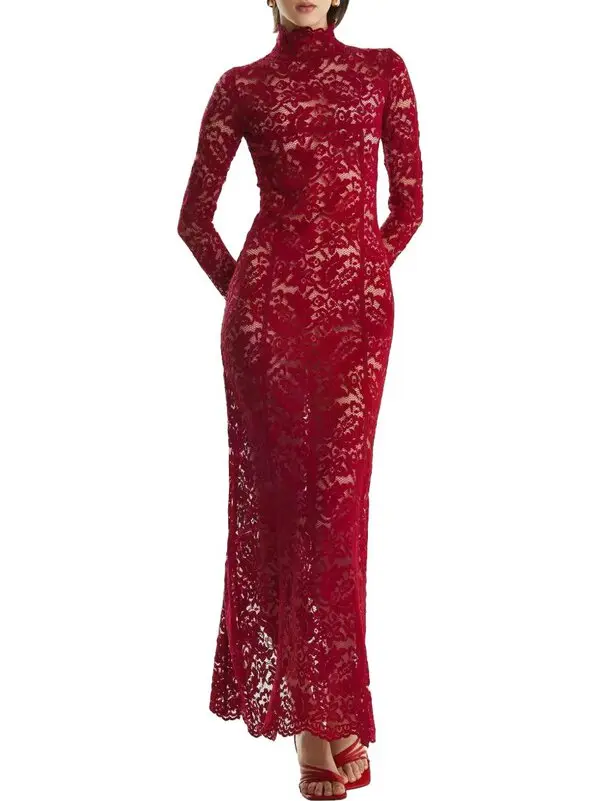 2310 STUDIO High-neck Maxi Dress - Red
