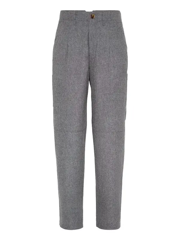 Brunello Cucinelli Pleated Patch-pocket Trousers - Grey