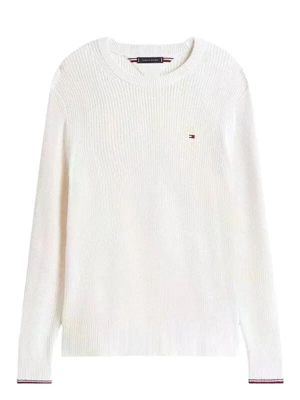 Tommy Hilfiger Ribbed-cuff Crew-neck Sweater - Neutrals