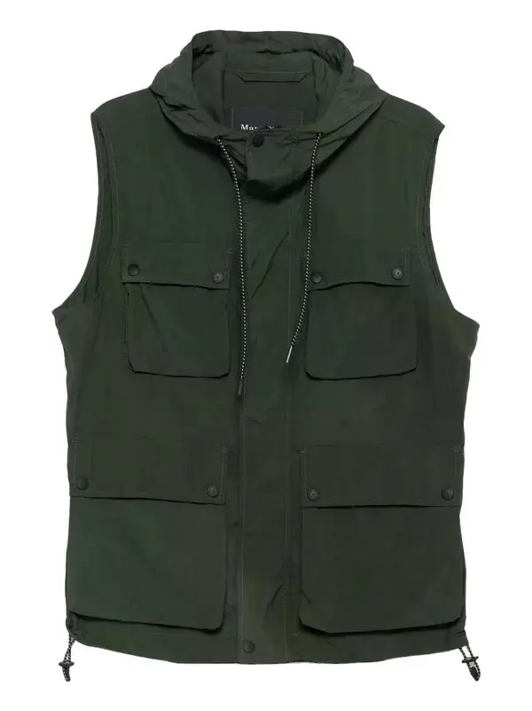 Marc O'polo Hooded Multi-pocket Vest - Green