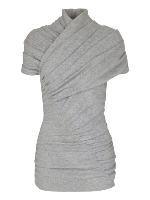 Balmain Draped Knit Top - Grey
