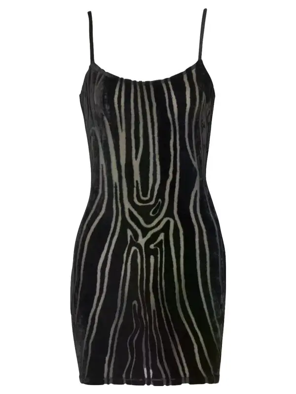 Balmain Zebra-print Velvet Mini Dress - Black