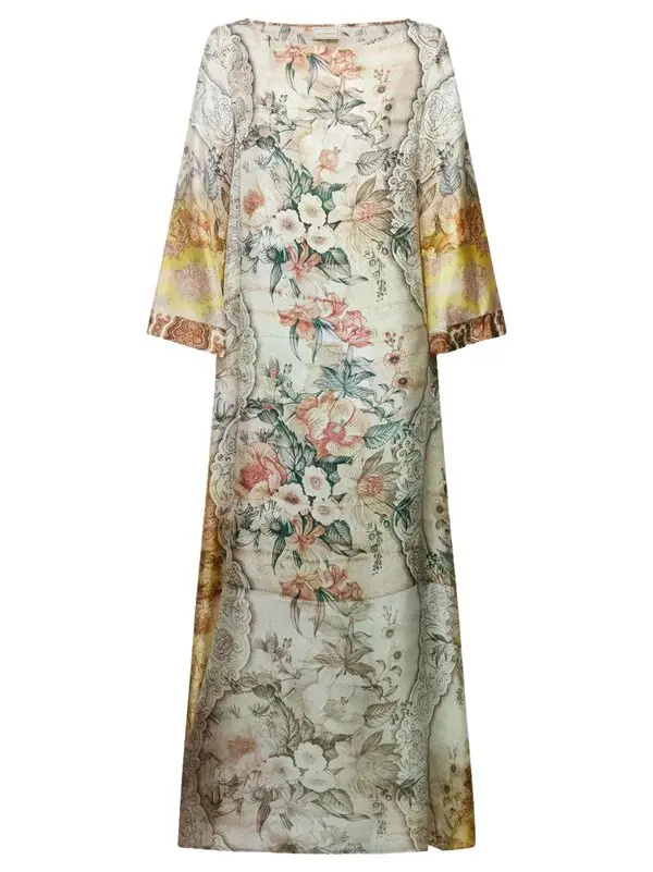 PIERRE-LOUIS MASCIA Floral-lace Maxi Dress - Neutrals