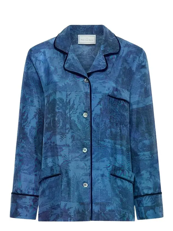 PIERRE-LOUIS MASCIA Landscape-print Shirt - Blue