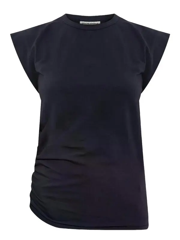 Officine Générale Gathered Cotton T-shirt - Blue