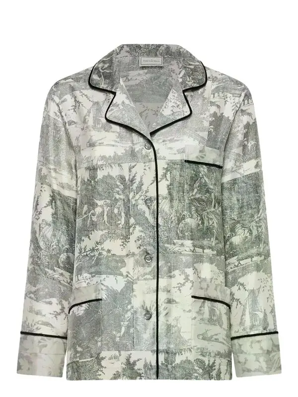 PIERRE-LOUIS MASCIA Landscape-print Shirt - Grey