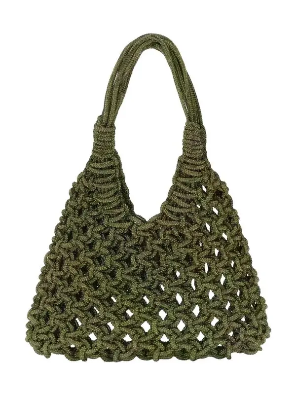 HIBOURAMA Crystal-embellished Shoulder Bag - Green