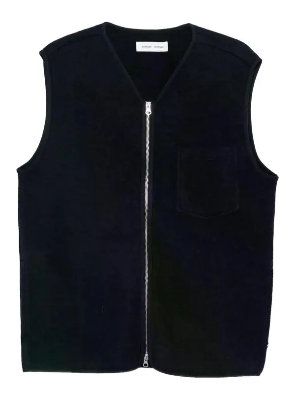 SAMSOE SAMSOE Sahannes Zip-front Pocket Vest - Blue