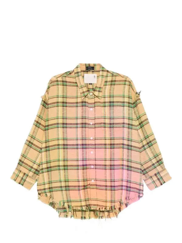 R13 Checked Cotton Shirt - Yellow