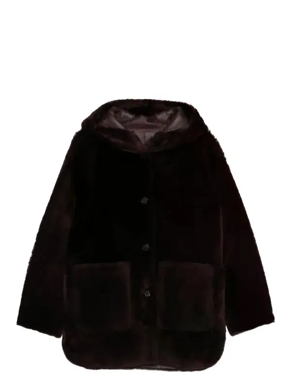 ARMA Hooded Faux Fur Jacket - Brown