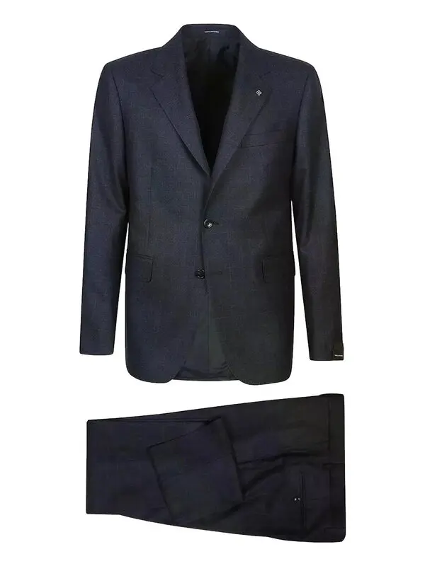 Tagliatore Check-pattern Wool Suit - Blue