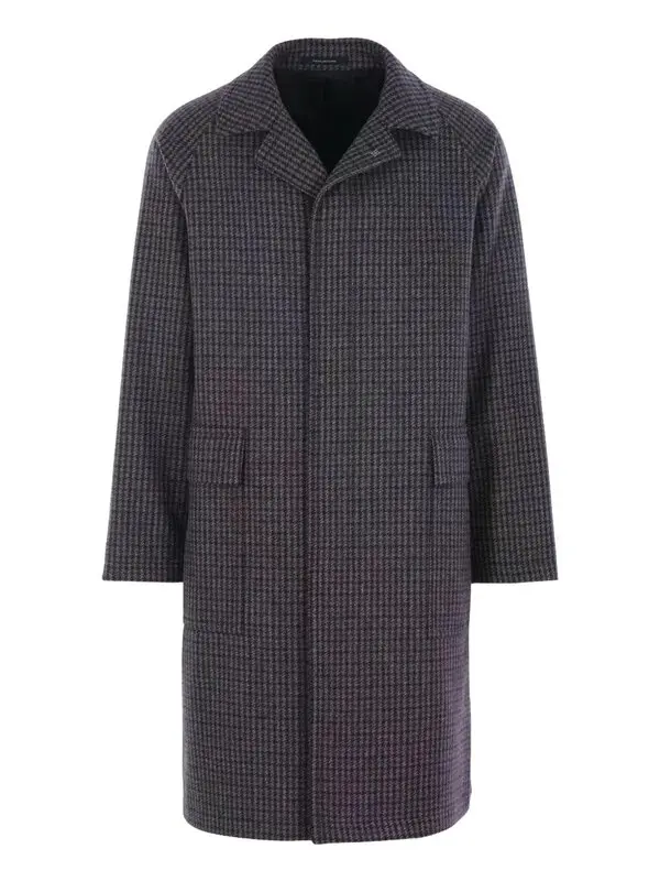 Tagliatore Houndstooth Coat - Blue
