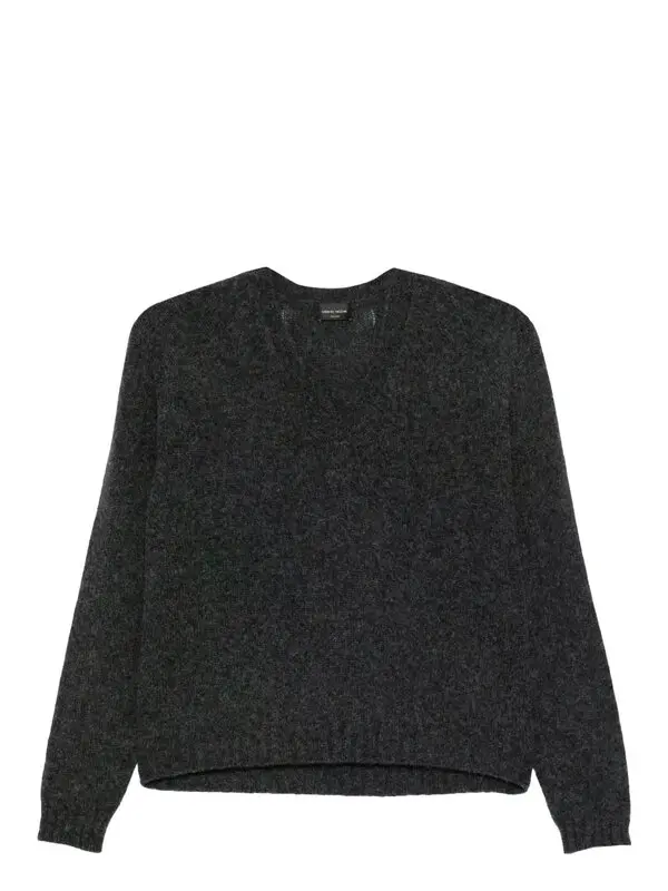 ROBERTO COLLINA V-neck Boxy Sweater - Grey