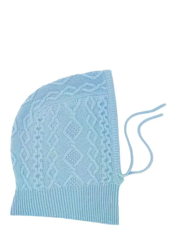 Eric Bompard Cable-knit Hood With Tie - Blue