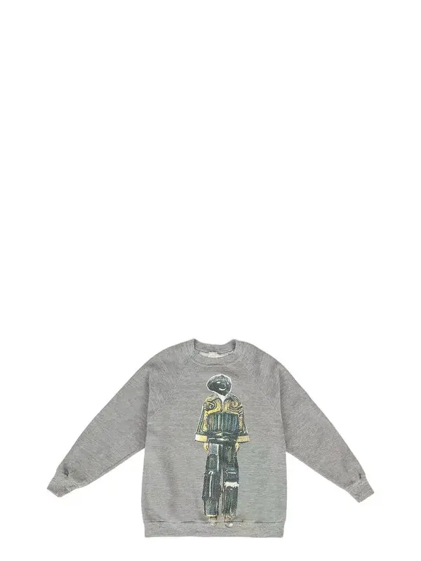 DRX FARMAXY FOR LN-CC Graphic-print Crew-neck Sweatshirt - Grey