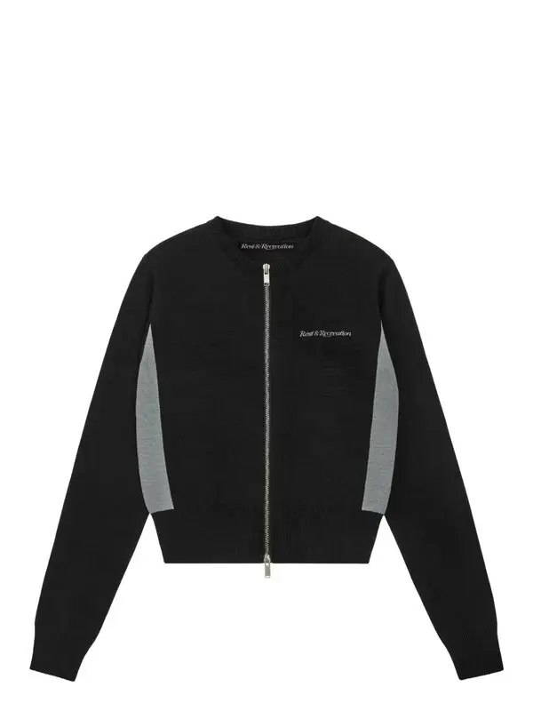REST&RECREATION Round-neck Zip-up Cardigan - Black