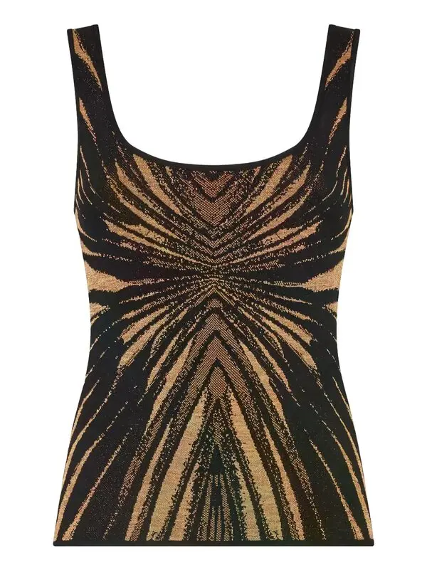 Roberto Cavalli Ray Of Print Top - Gold