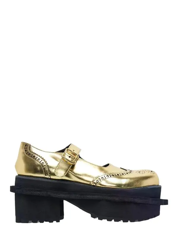 COMME DES GARÇONS TAO Steer Foiled Brogue Sneakers - Gold