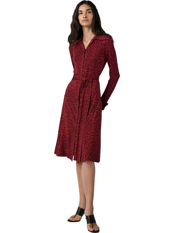 Diane Von Furstenberg Shirt Dress - Huntress Light Garnet