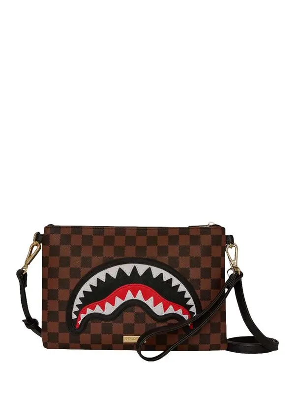 SPRAYGROUND Sawtooth Sharks In Paris Crossover Clutch - Brown