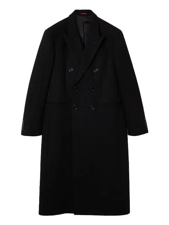 Gucci Batavia Wool Coat With Web - Black