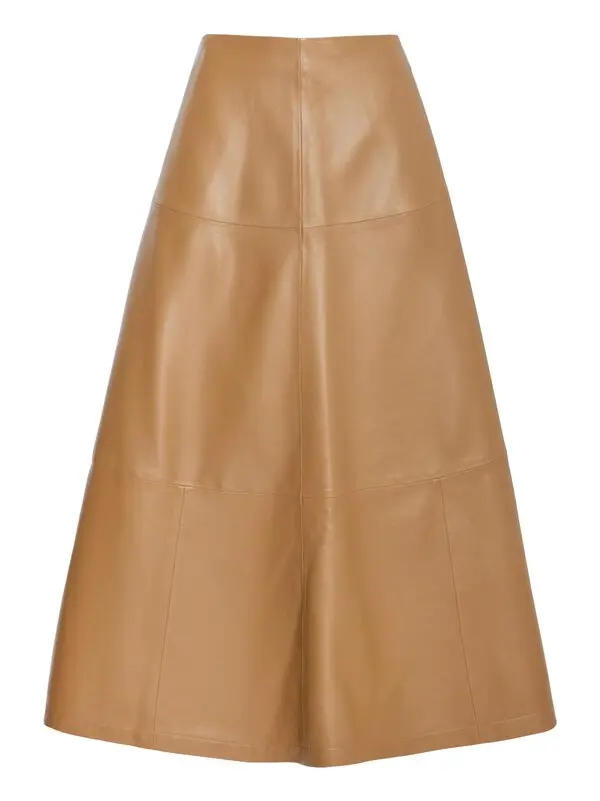 Altuzarra Varda Leather Midi Skirt - Brown