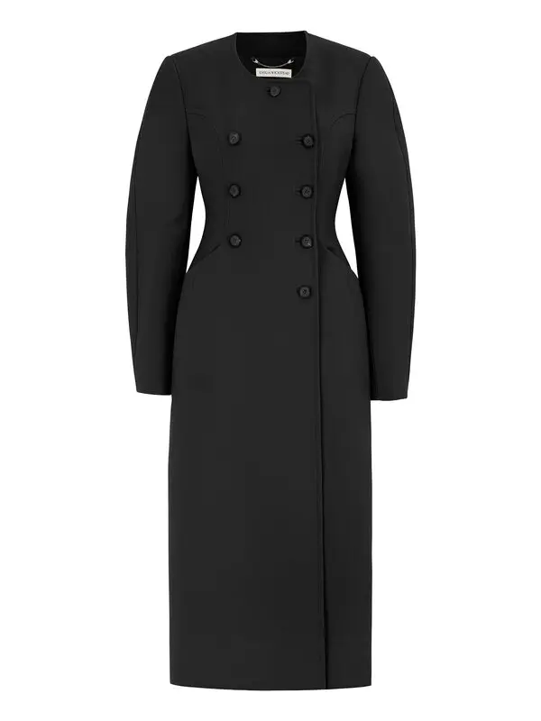 EMILIA WICKSTEAD Dalvana Birdseye Suiting Coat - Black
