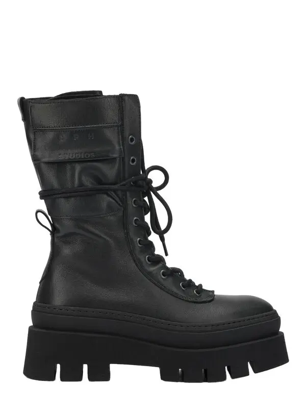 SUMMERY COPENHAGEN Lace-up Ankle Boots - Black