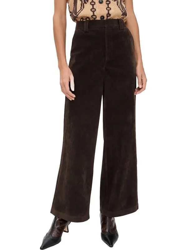 Joe's Jeans The Mia Ankle Vegan Suede Pants - Dark Chocolate