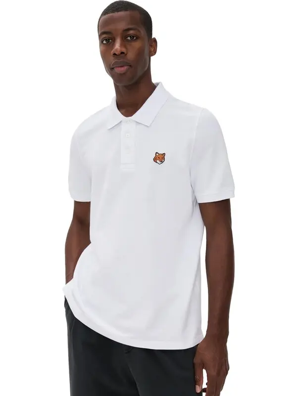 Maison Kitsuné Fox Head Patch Regular Polo - White