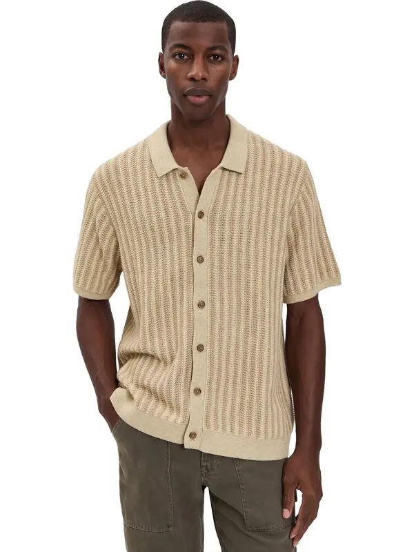 Marine Layer Graham Sweater Button-down - Taupe
