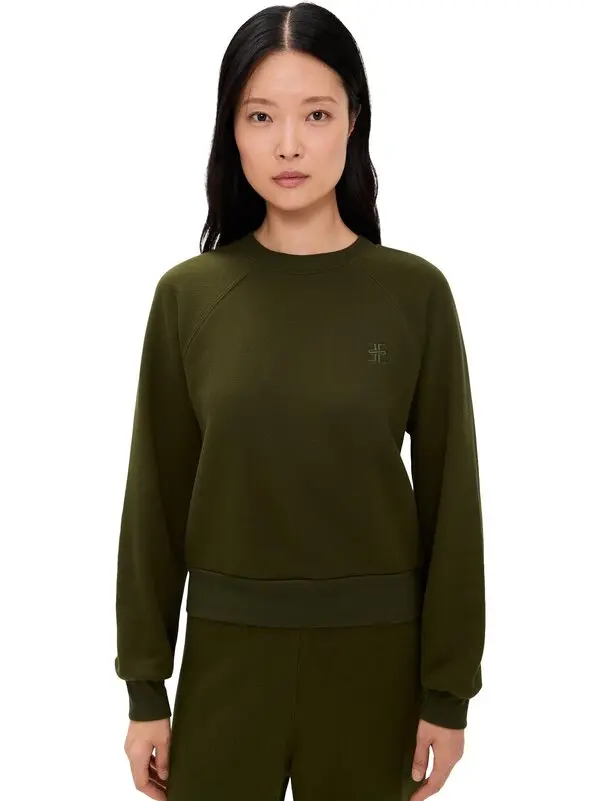 Eterne French Terry Shrunken Raglan Sweatshirt - Moss