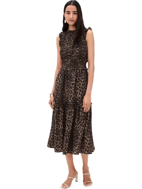 Rails Vivier Leopard Print Midi Dress - Brown Nala