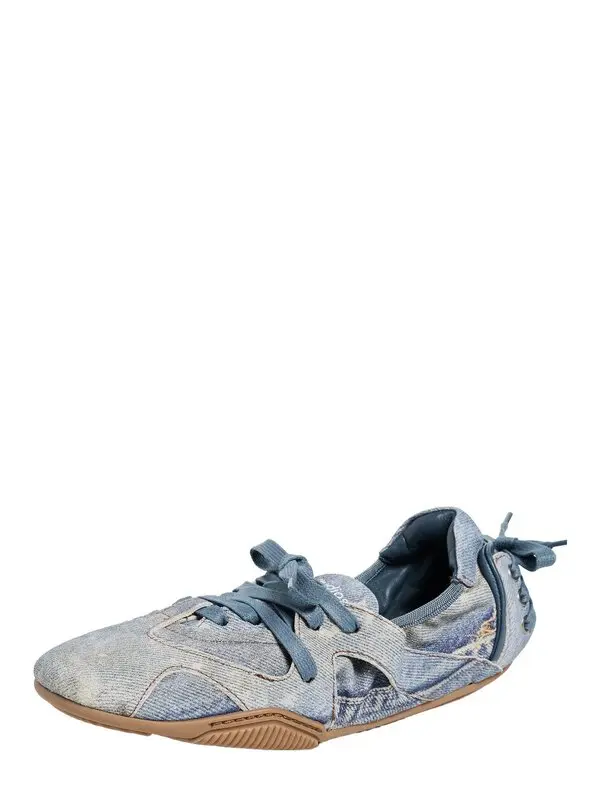 Acne Studios Lace-up Denim Print Shoes - Light Blue
