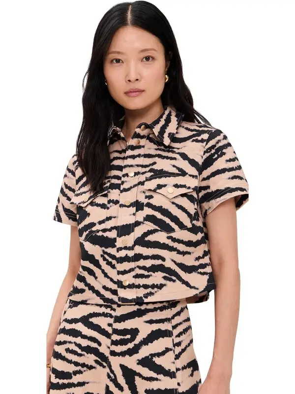 Cara Cara Paro Zebra Print Top - Zebra Blush
