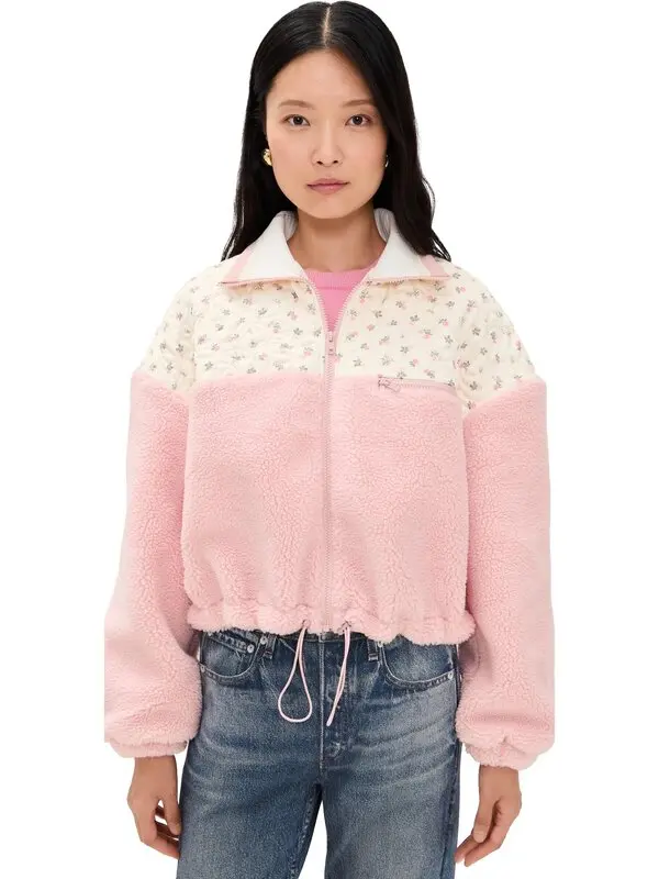 For Love & Lemons Saide Sherpa Jacket - Pink