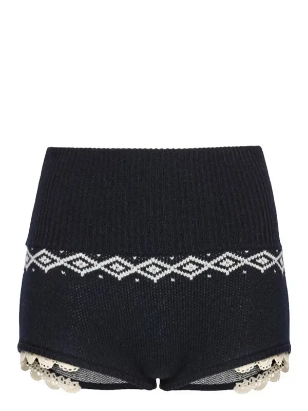 Magda Butrym Knitwear Shorts - Navy