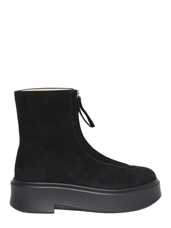 THE ROW Zipped Boots - Black