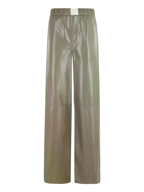 ISABELLE BLANCHE Elastic-waist Wide Leg Trousers - Green